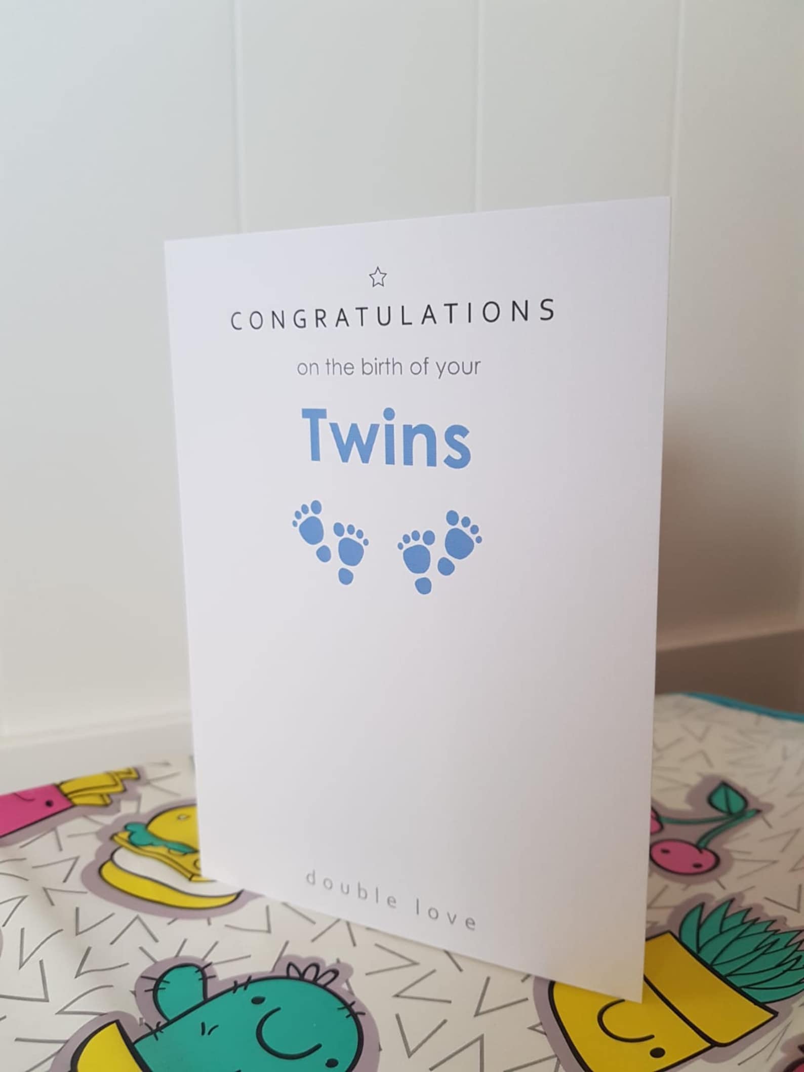 Congratulations on the Birth of Your Twins Boys Card, Twin Birth Card ...