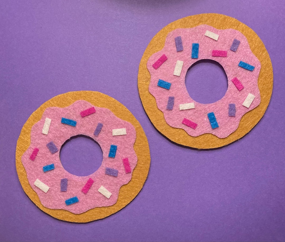 Pink Frosted Donut With Sprinkles Handmade Felt Magnet (set of 1 ...