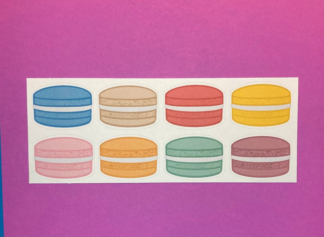 Macaron Sticker Set set of 8 - Etsy