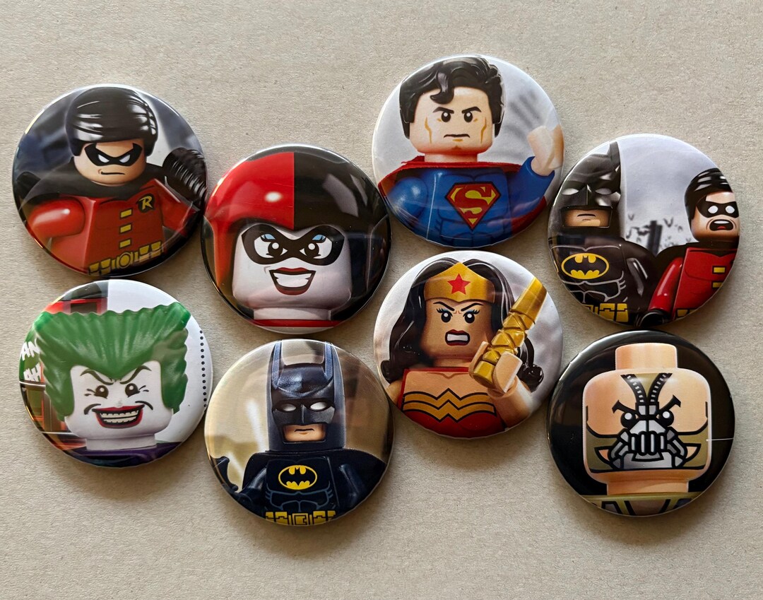 Lego DC Cartoon Children's Book Button Magnets (set of 8) 2.25 Inches ...