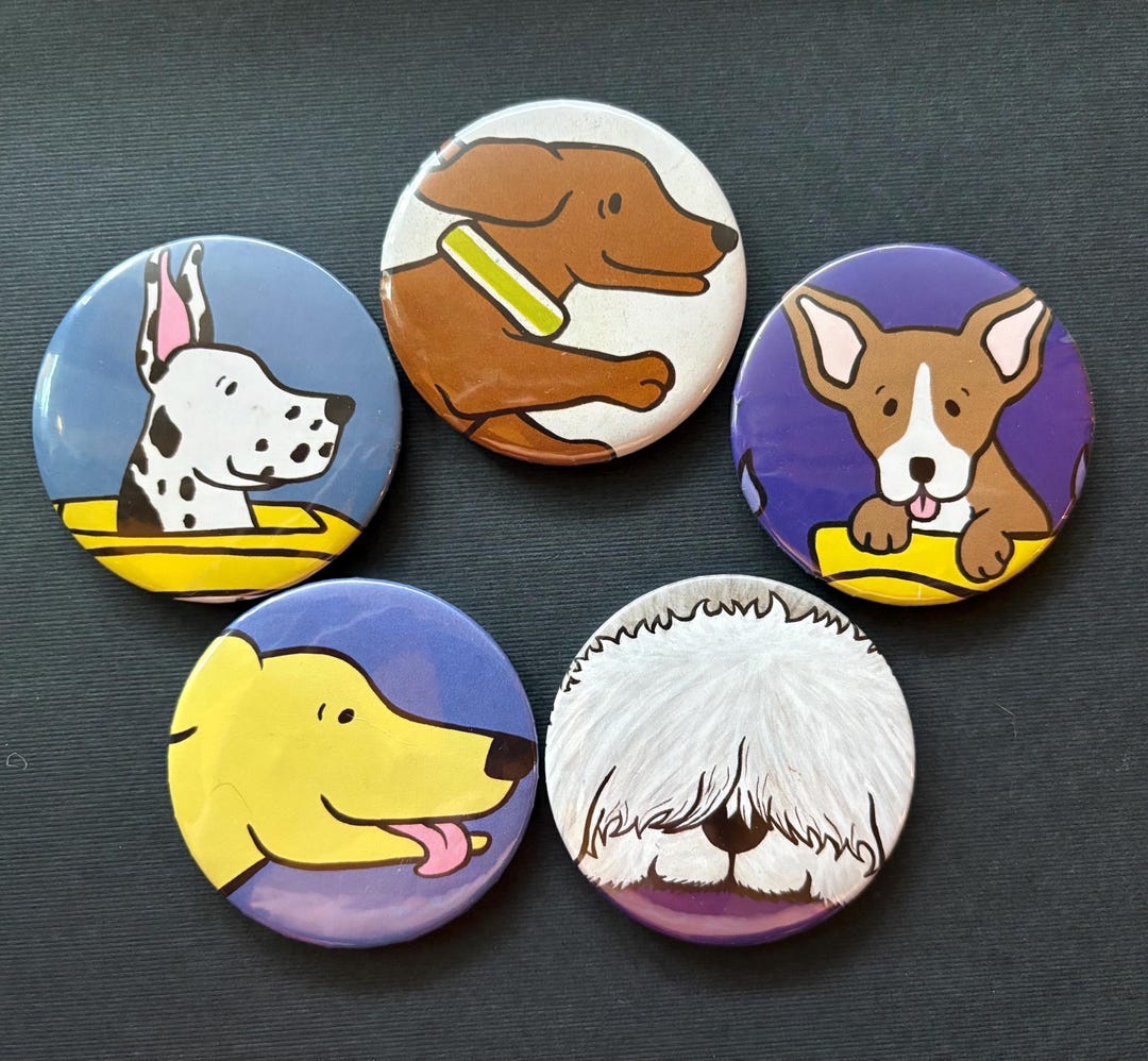 Dog Magnets, Children’s Book Art, Dogs, Dogs, Set of 5 (2.25 Inches) - Etsy