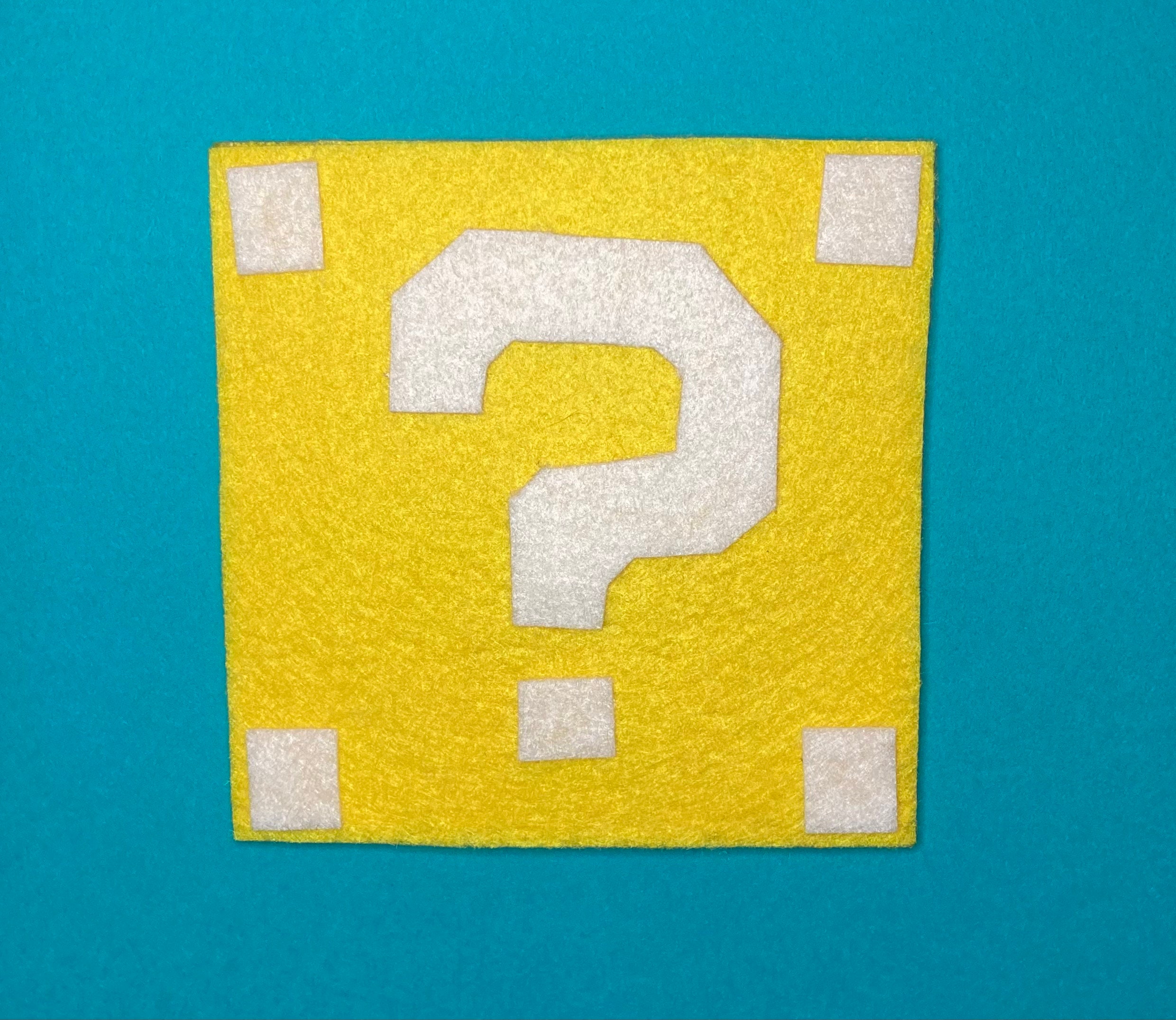Question Mark Block Handmade Felt Magnet Mario Inspired set of 1 - Etsy.de