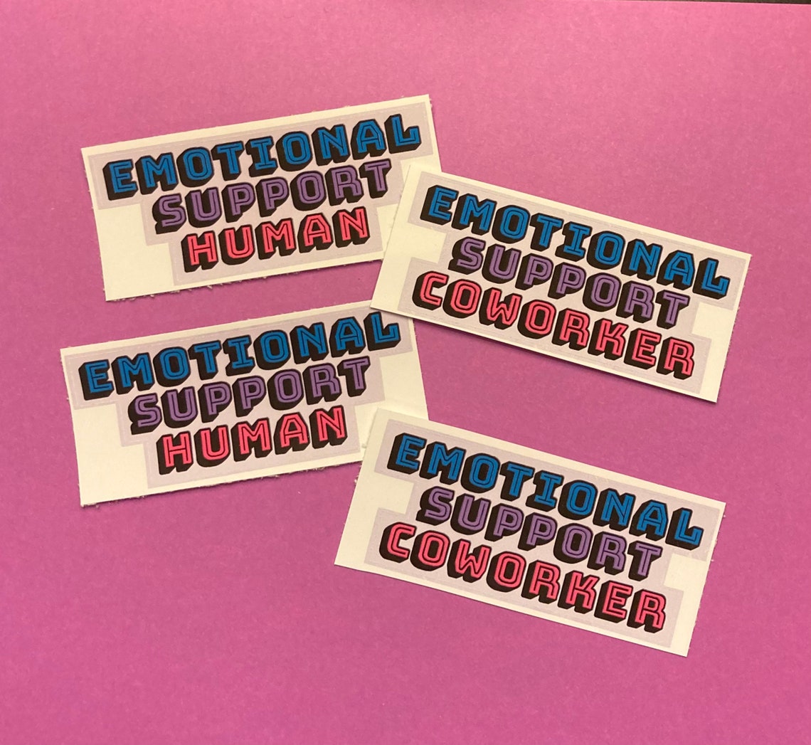 Emotional Support Human/coworker Sticker waterproof Option | Etsy