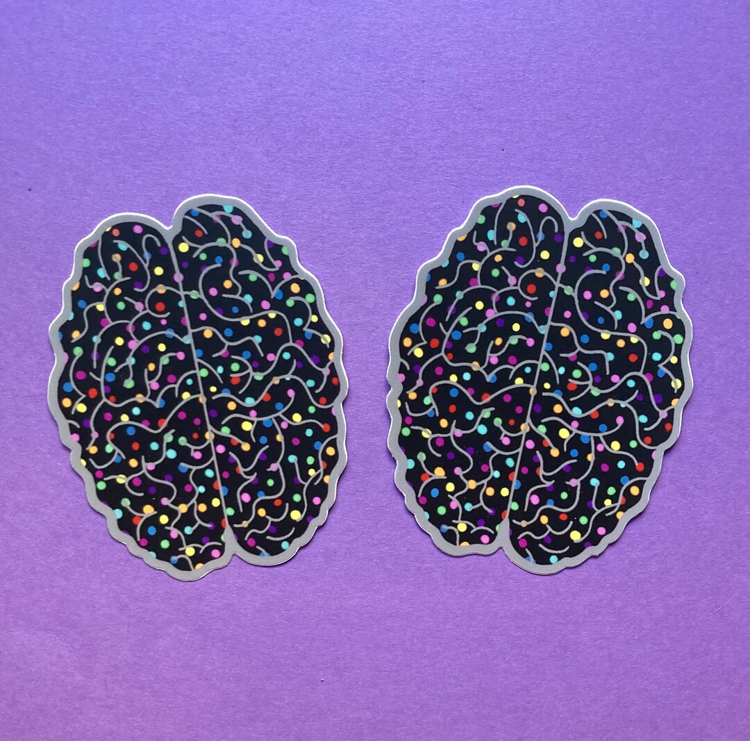 Colorpop Brain Vinyl Sticker - Etsy