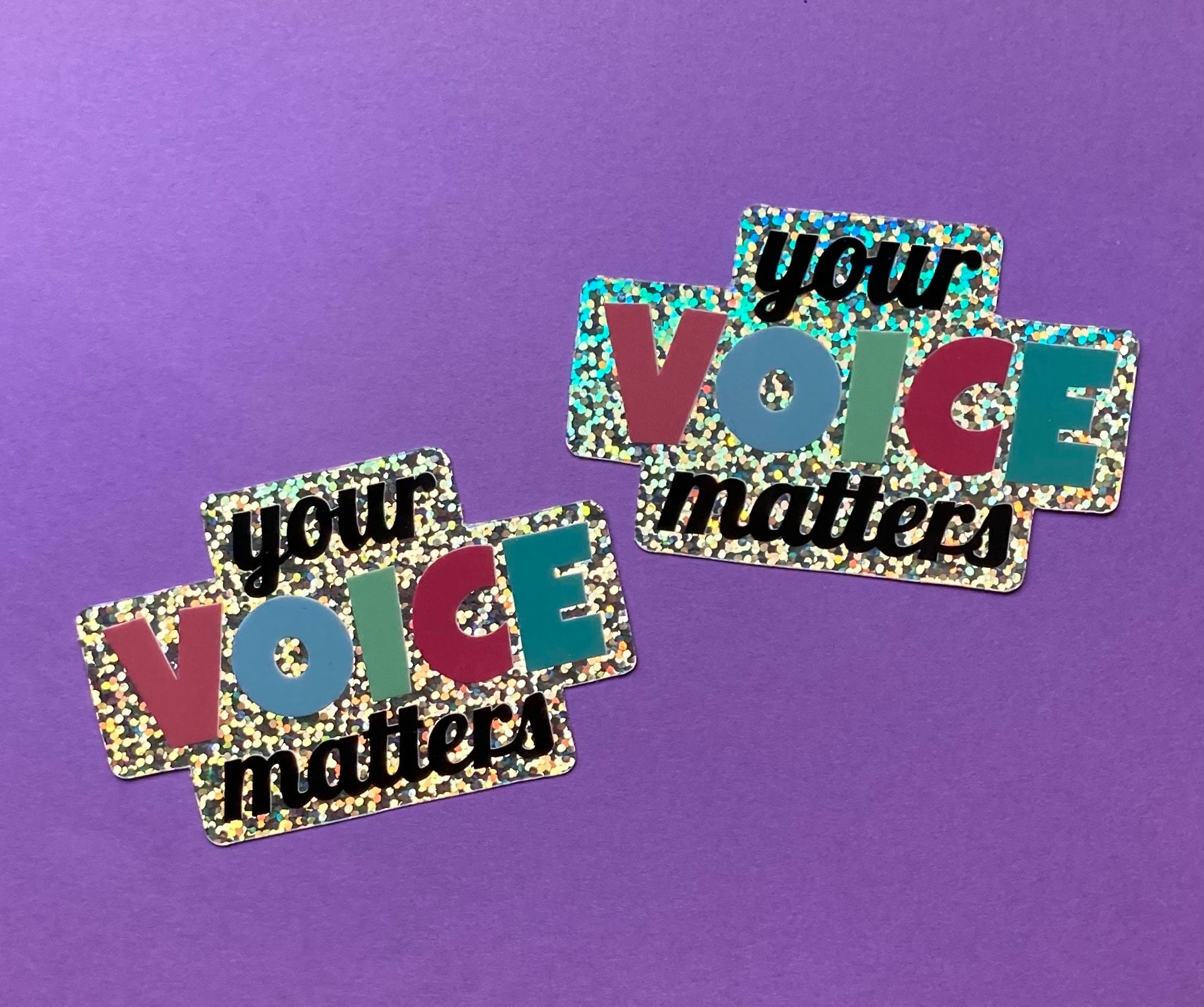 Your Voice Matters Glitter Background Sticker waterproof - Etsy