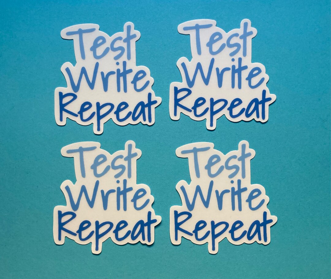 Blue Test, Write, Repeat Clear Sticker - Etsy