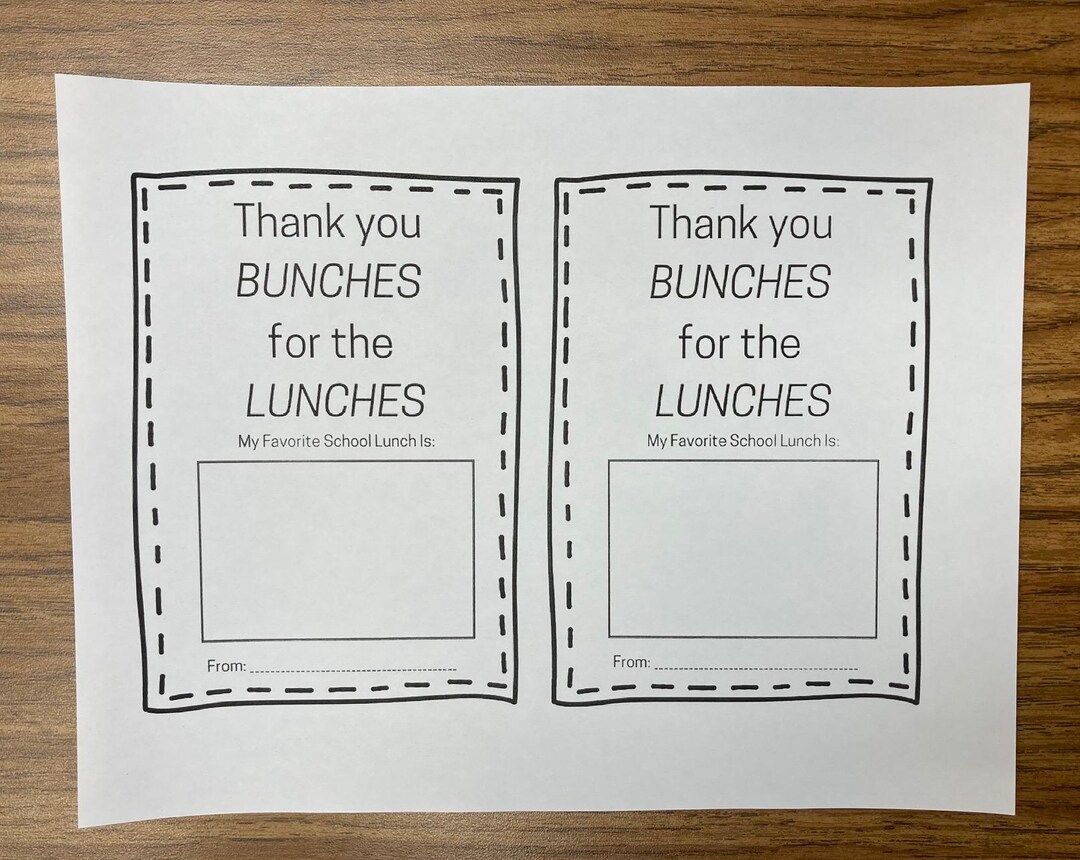 Lunch Hero Day - Thank You BUNCHES for the LUNCHES Digital Download 8 ...