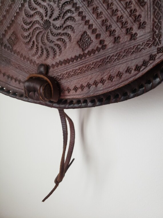 Vintage 70s tooled leather crossover crossbody should… - Gem