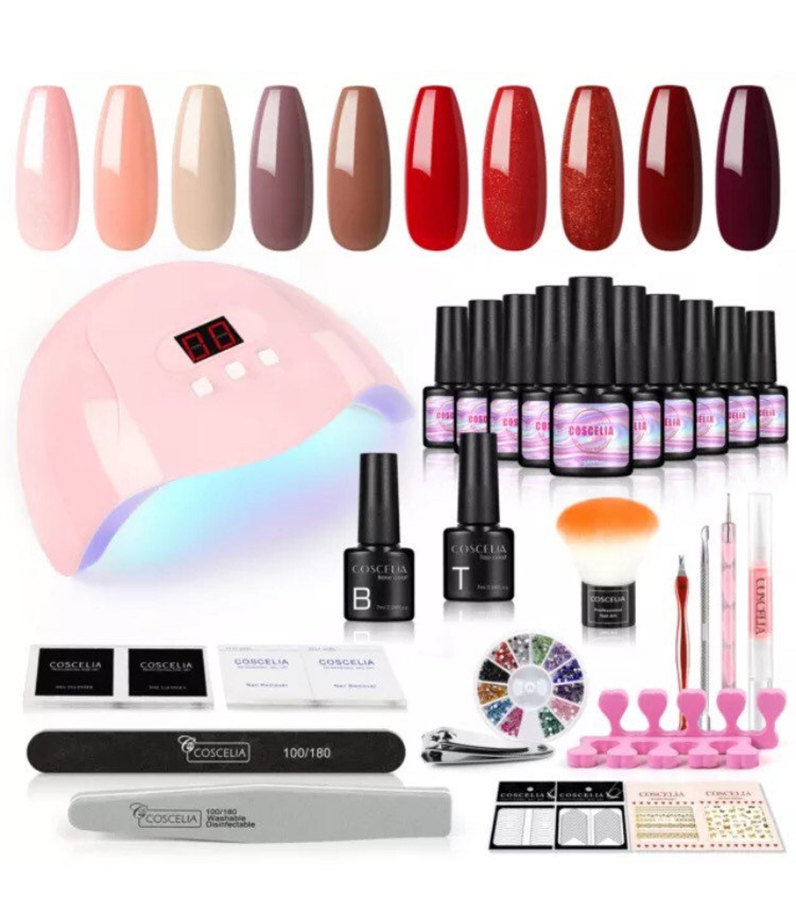 Deluxe Gel Polish Nail Starter Kit 10 Colours Included Salon Etsy deluxe-gel-polish-nail-starter-kit-10-colours-included-salon-etsy