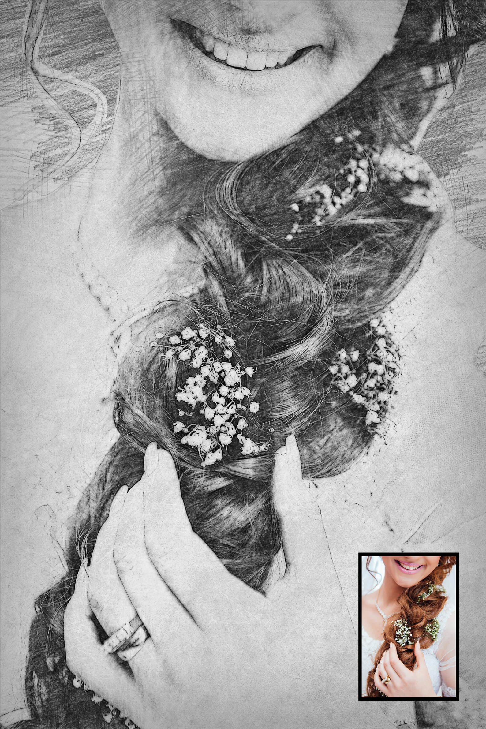 Sketch From Photo Digital Hand Drawing From Picture Turn | Etsy