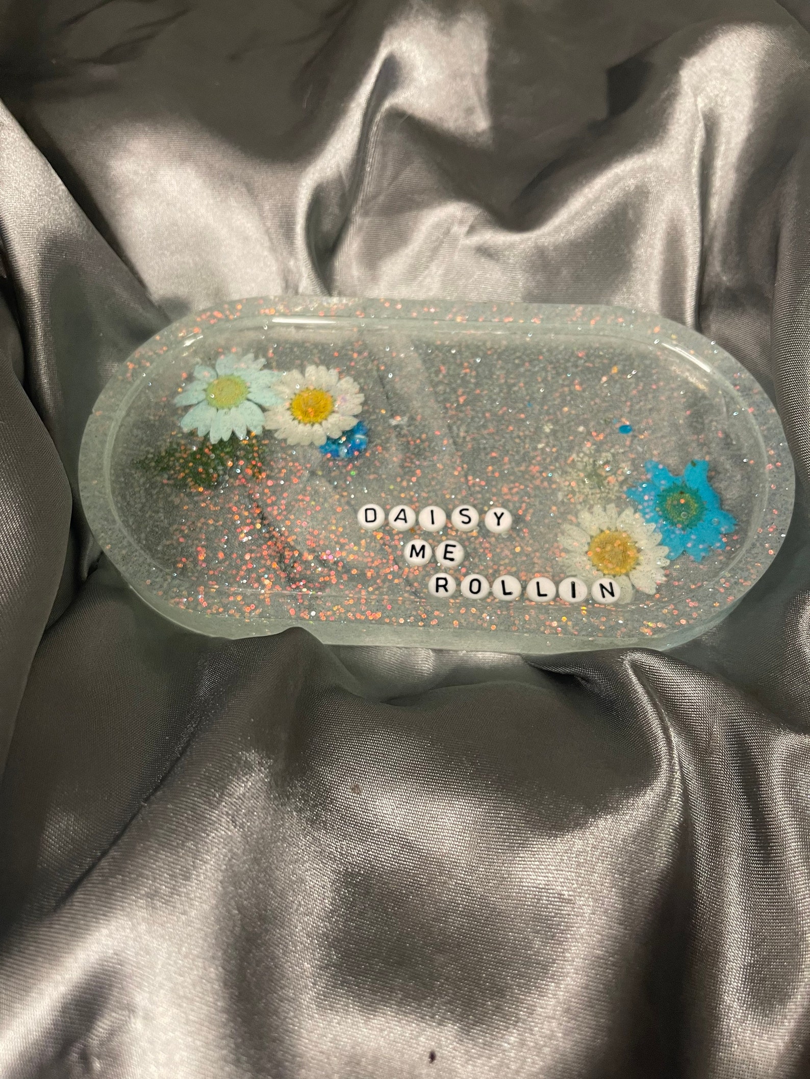 Resin “daisy Me Rollin” Rolling Tray - Etsy