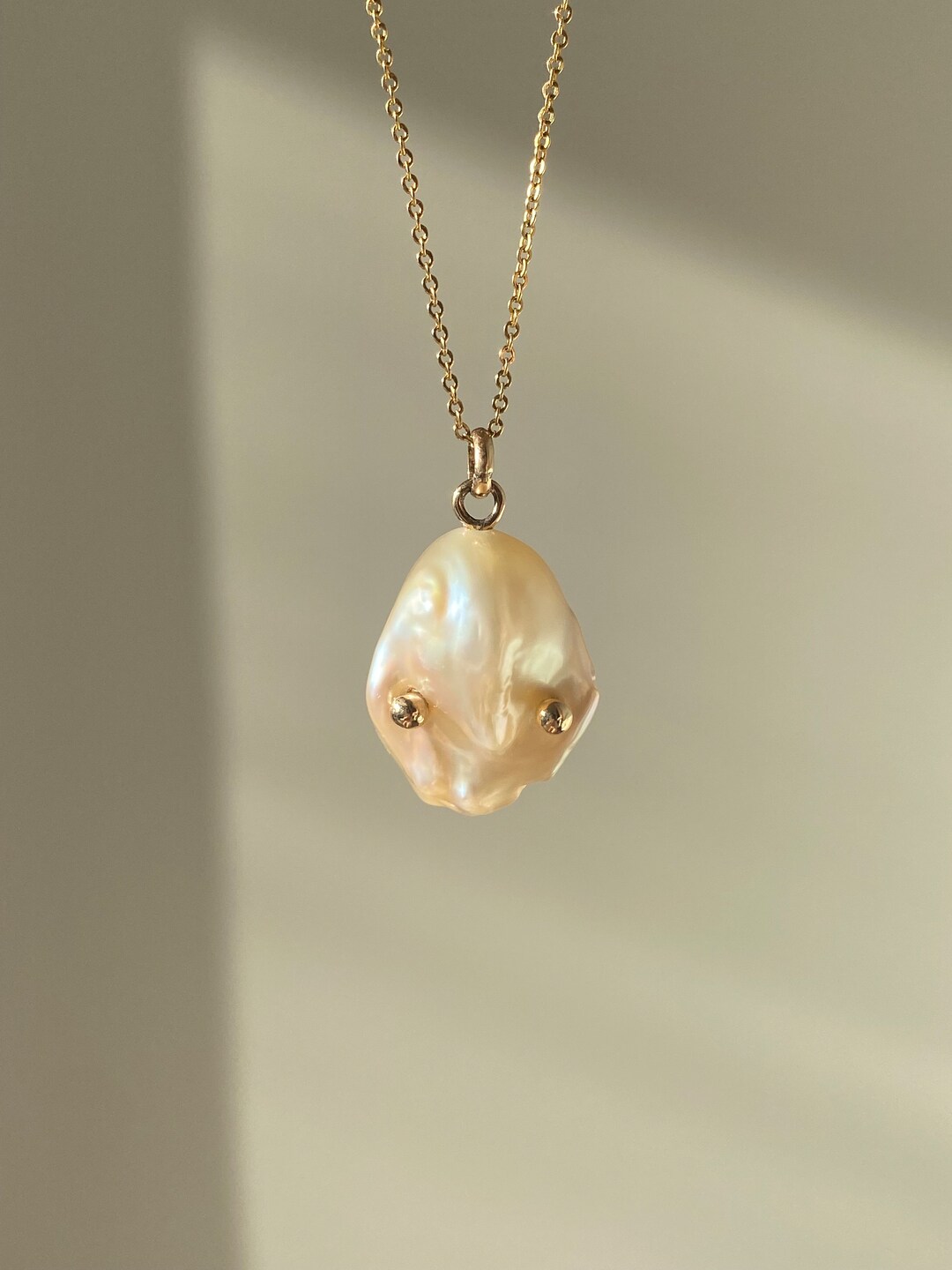 Baroque White Pearl Necklace | 14k Gold Fill | Squid Necklace ...