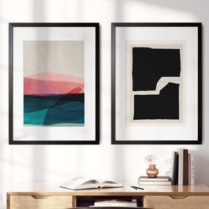 Modern Abstract Simple Line Art Gallery Set of 2 Mid Century - Etsy