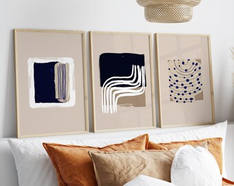 Simple Modern Blue Prints - Etsy