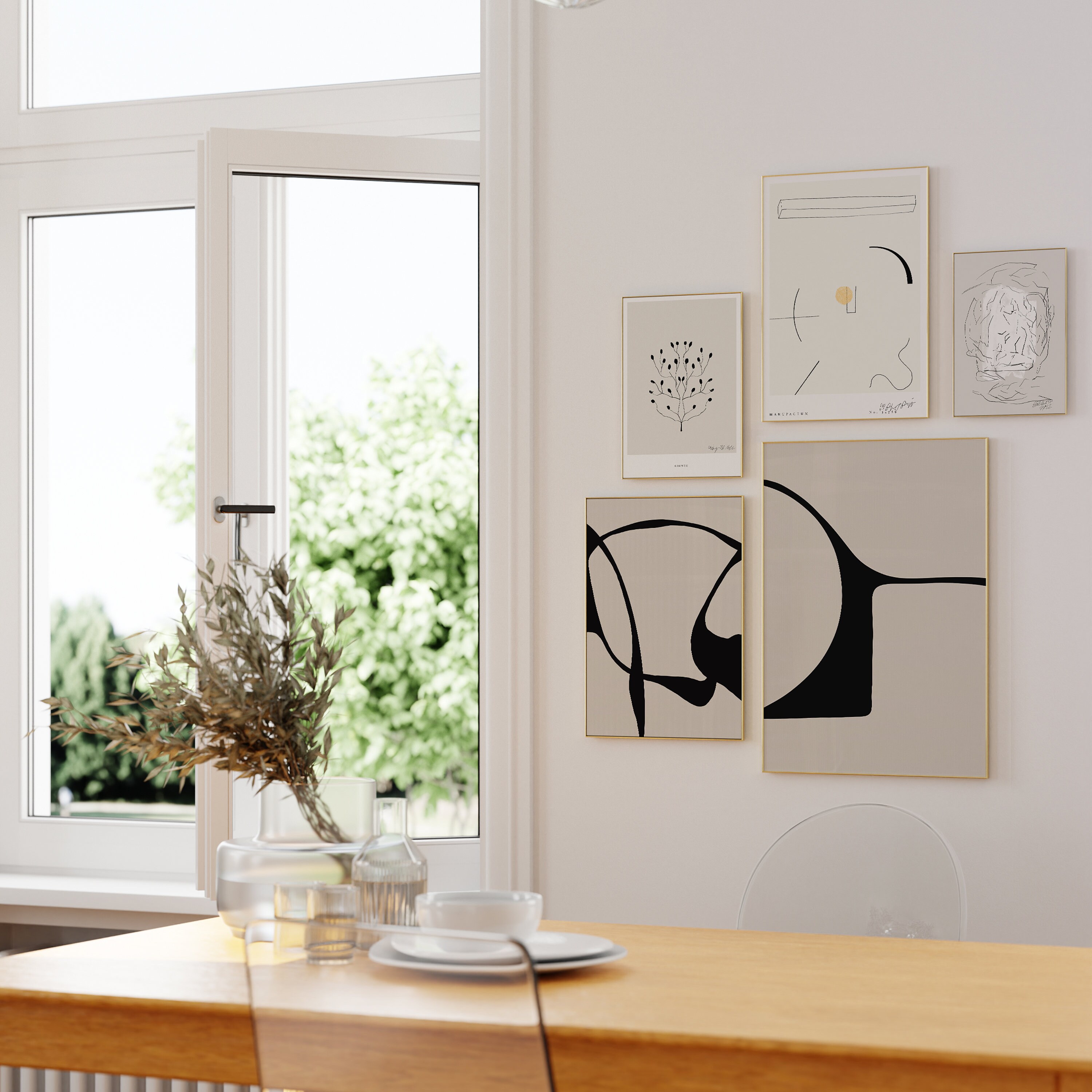 Modern Abstract Line Art Prints Simple Gallery Set of 2 - Etsy