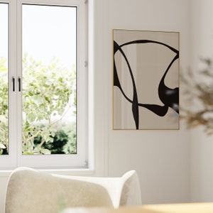 Modern Abstract Line Art Prints, Simple Gallery Set of 2, Neutral Light ...