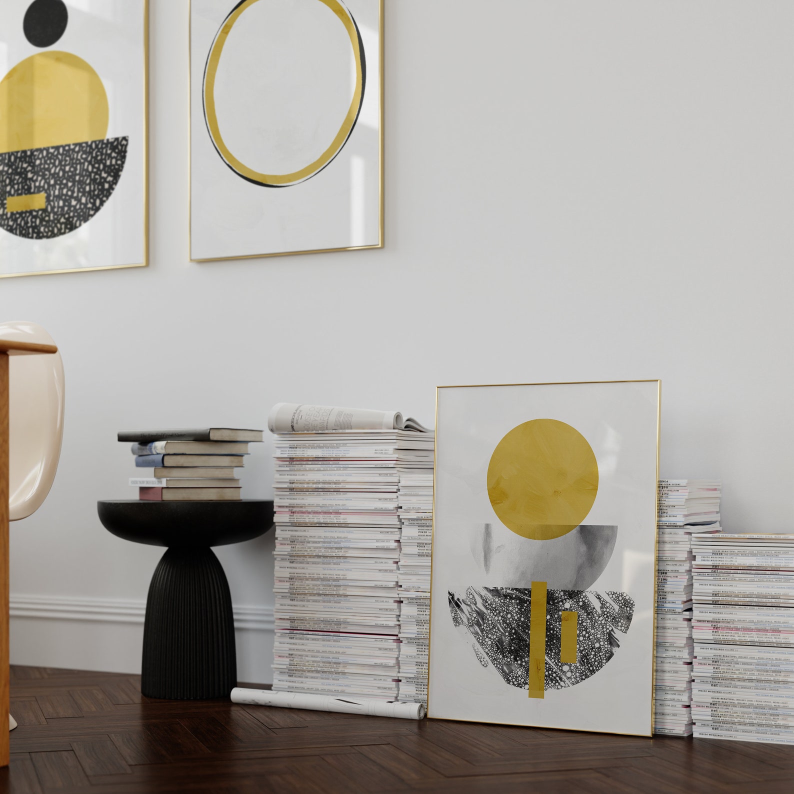 Set of 3 Mustard Art Prints Printable Yellow Wall Art - Etsy