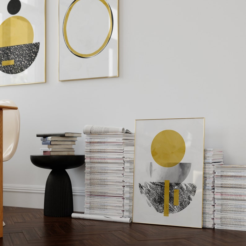 Set of 3 Mustard Art Prints Printable Yellow Wall Art - Etsy