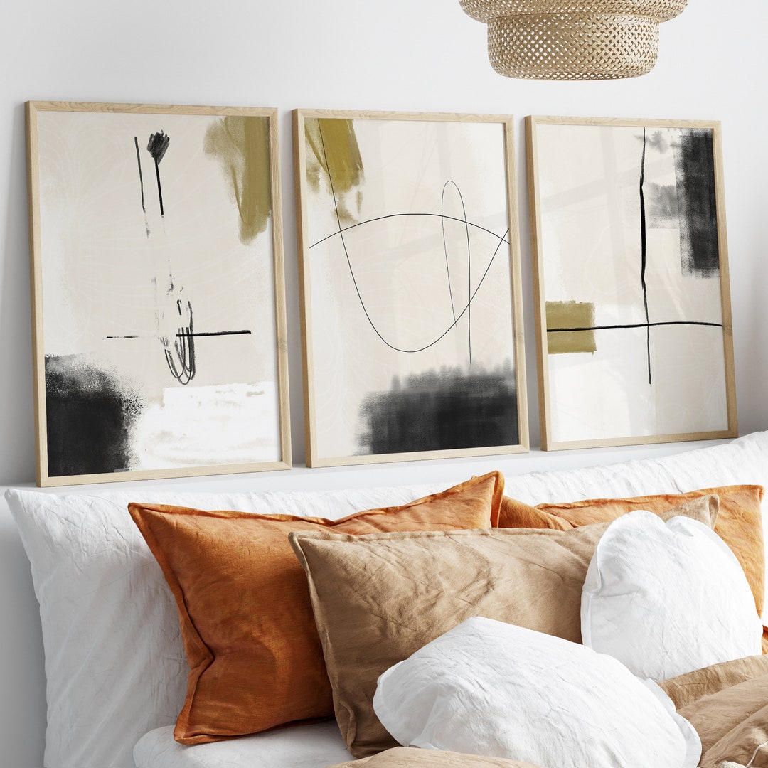 Modern Minimalist Line Abstract Art, Printable Gallery Set of 3 Prints ...