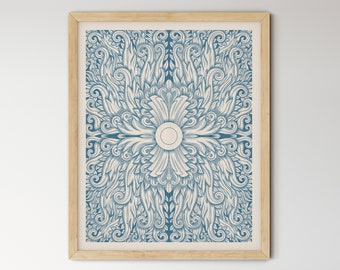 Blue Vintage Print - Etsy