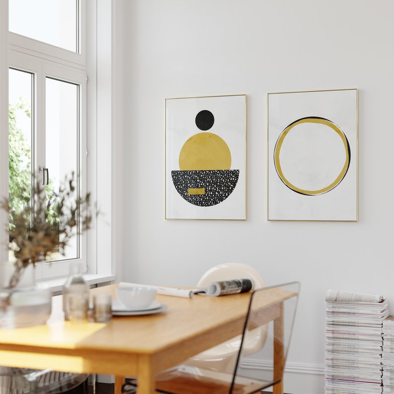 Set of 3 Mustard Art Prints Printable Yellow Wall Art - Etsy