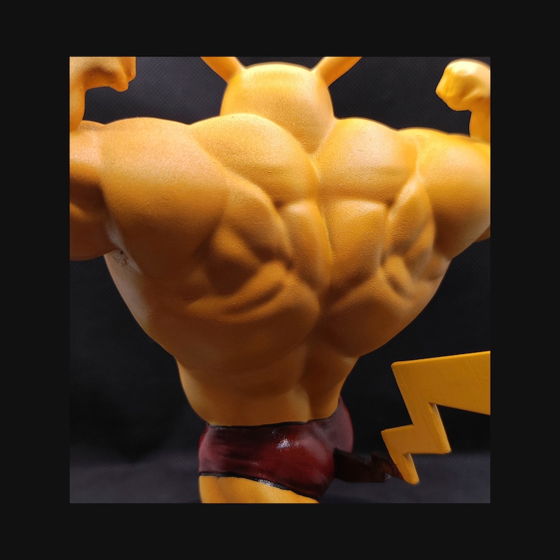 Ultra Swole Pikachu Figure 3D Printed Hand Painted | Etsy Canada