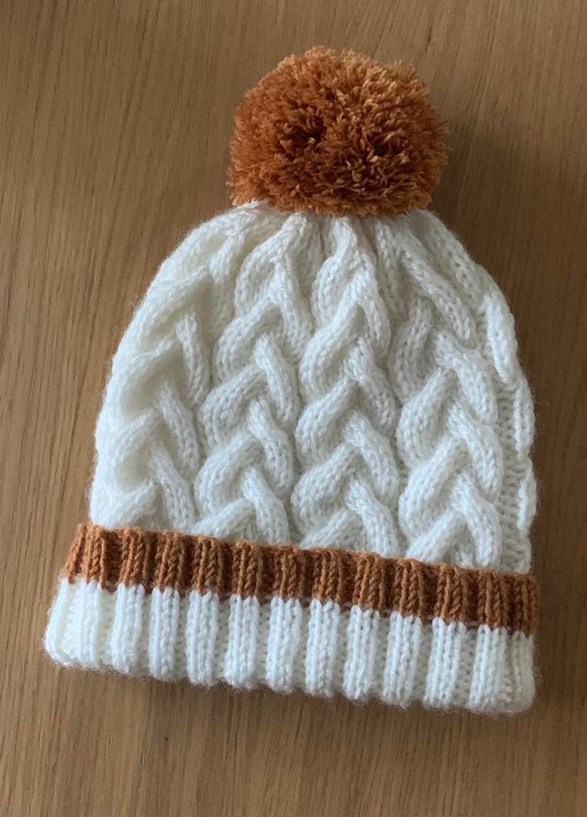 Child's Hand Knitted Cable Hat - Etsy