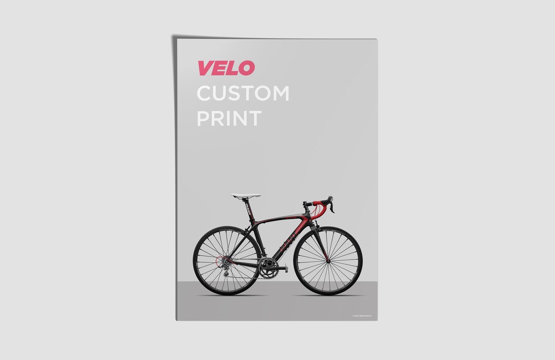 A4 Custom Cycling Graphic Illustration of Your Bike - Cycling Gifts ...