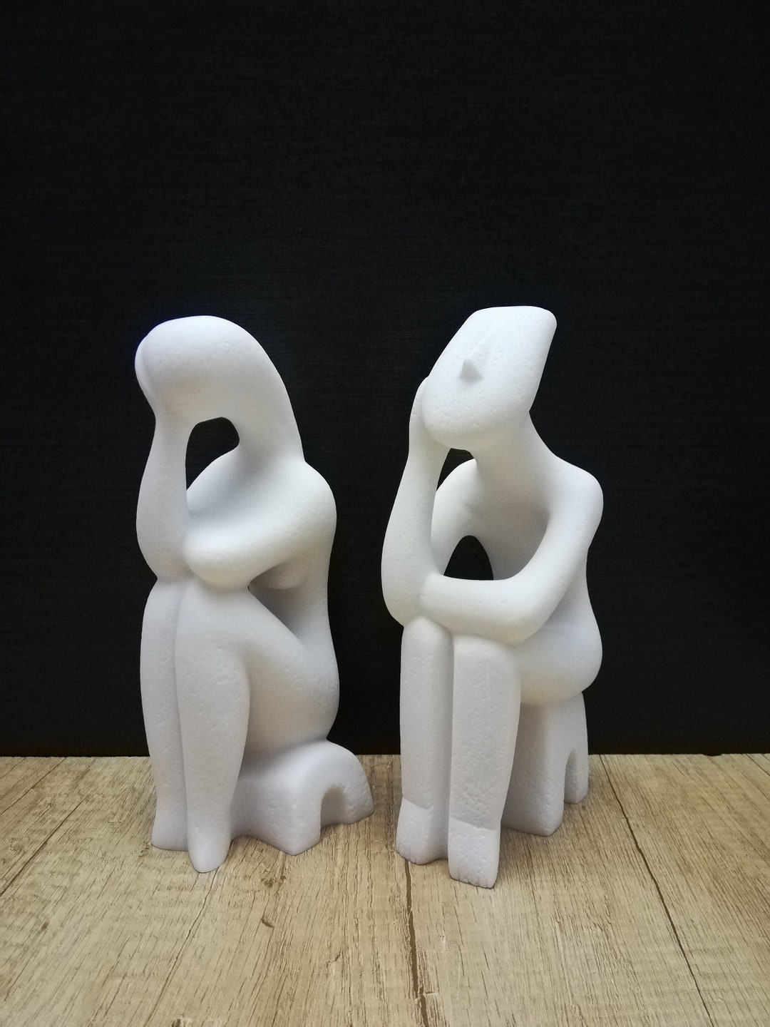 Cycladic Idol Sculpture Set: Alabaster Marble "the Thinker" Statues - Etsy