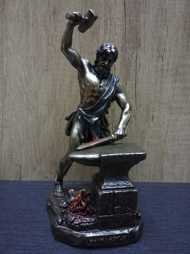 Hephaestus Statue: Greek God of Blacksmiths, Bronze Finish (8.66in) - Etsy