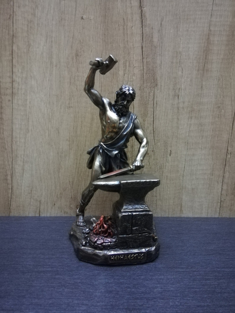 Hephaestus Statue: Greek God of Blacksmiths, Bronze Finish (8.66in) - Etsy