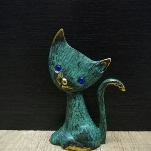 Cat Bronze Cute Small Animals Handmade Bronze Sculpture 9cm-3.54in Free ...
