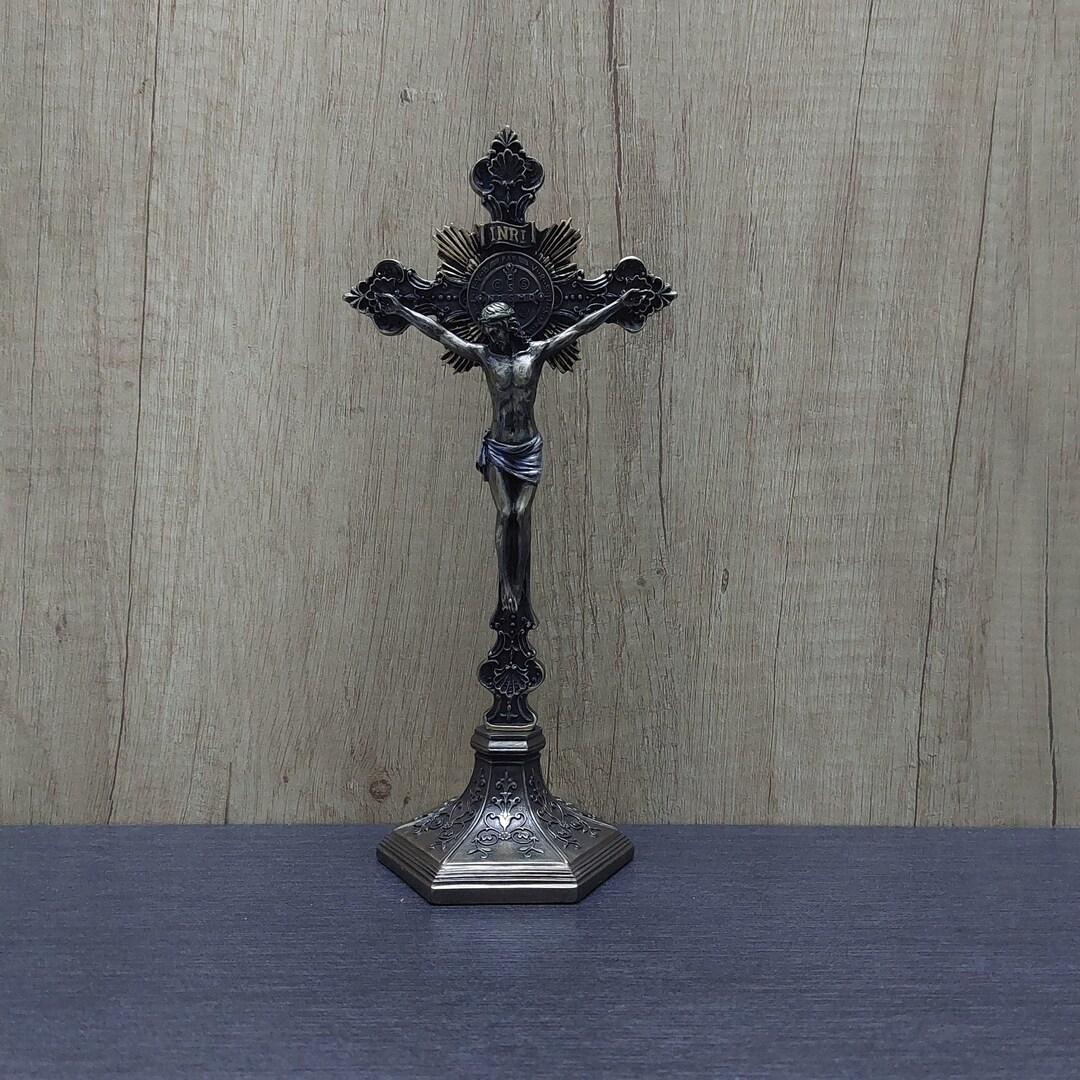 Bronze Crucifix Tabletop Cross - Veronese Design 9.44in - Etsy