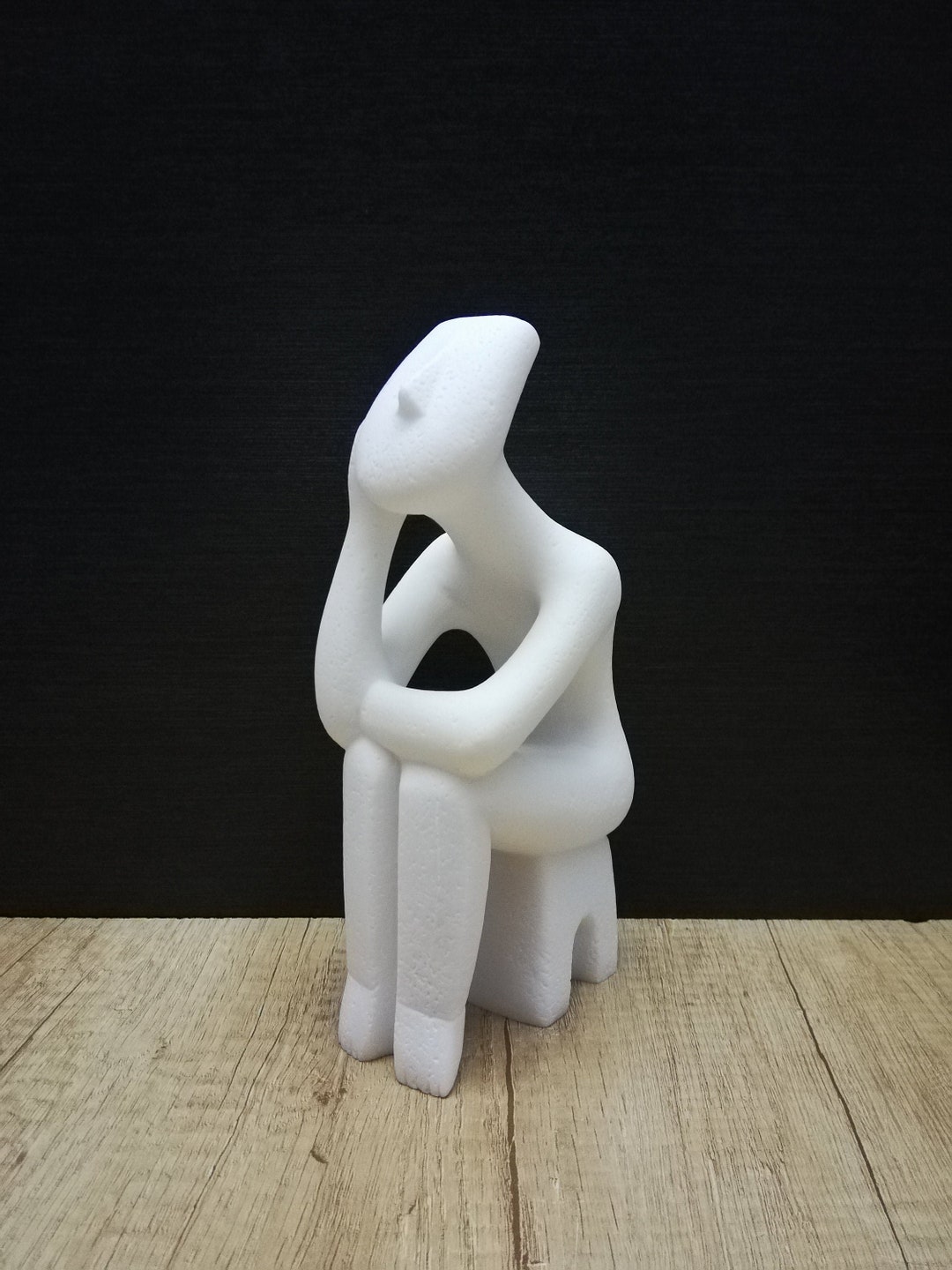 Cycladic Idol Sculpture: Handmade Alabaster "the Thinker" (8.85in) - Etsy