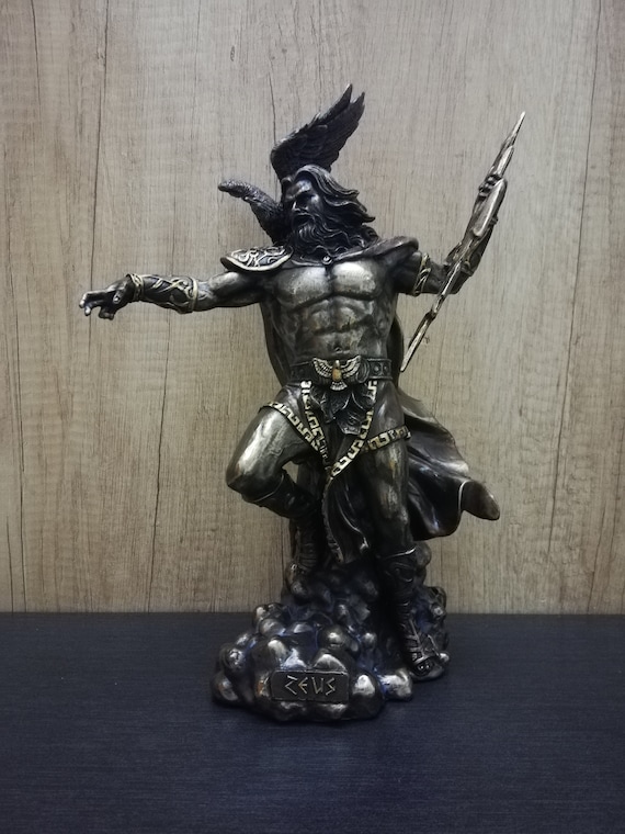 Zeus With Thunderbolt Ancient Greek God the King of the Gods | Etsy