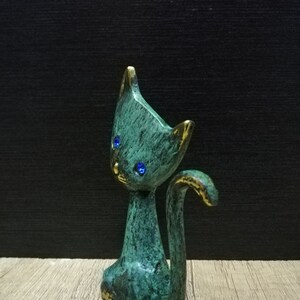 Cat Bronze Cute Small Animals Handmade Bronze Sculpture 9cm-3.54in Free ...