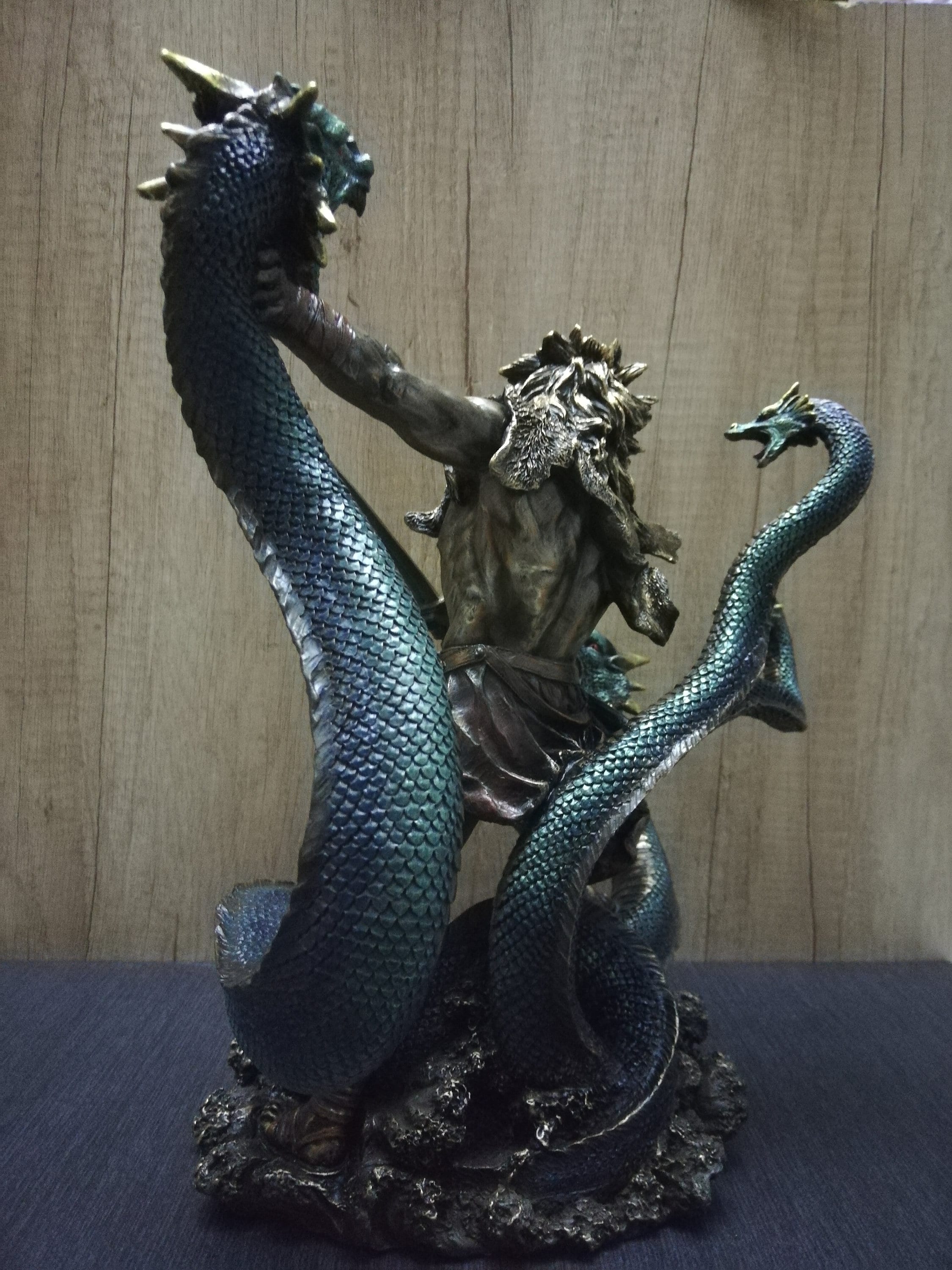 Sculpture Figurines Hercules & Lernean Lernaean Hydra on Fight 30.5cm ...