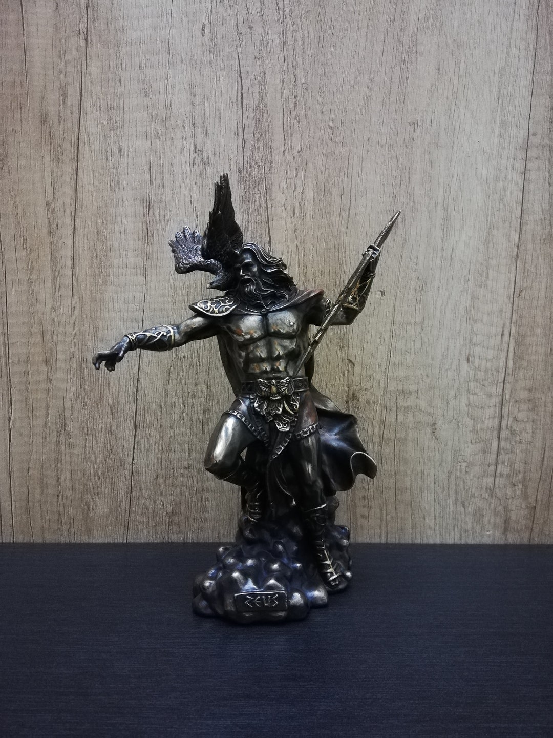 Bronze Color Zeus Statue With Thunderbolt – Greek God Sculpture - Etsy
