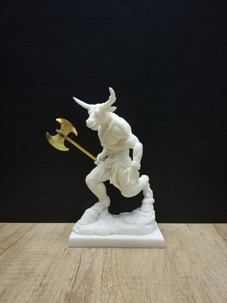 Minotaur Ancient Greek Statue Cretan Bull 21cm-8.26in Marble & - Etsy