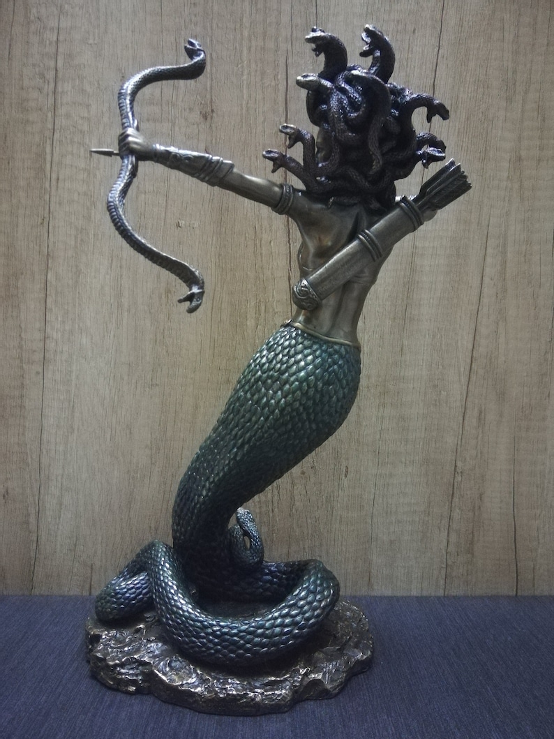 Medusa Mermaid Statue: Bronze Finish, Ancient Greek Mythology (35cm) - Etsy