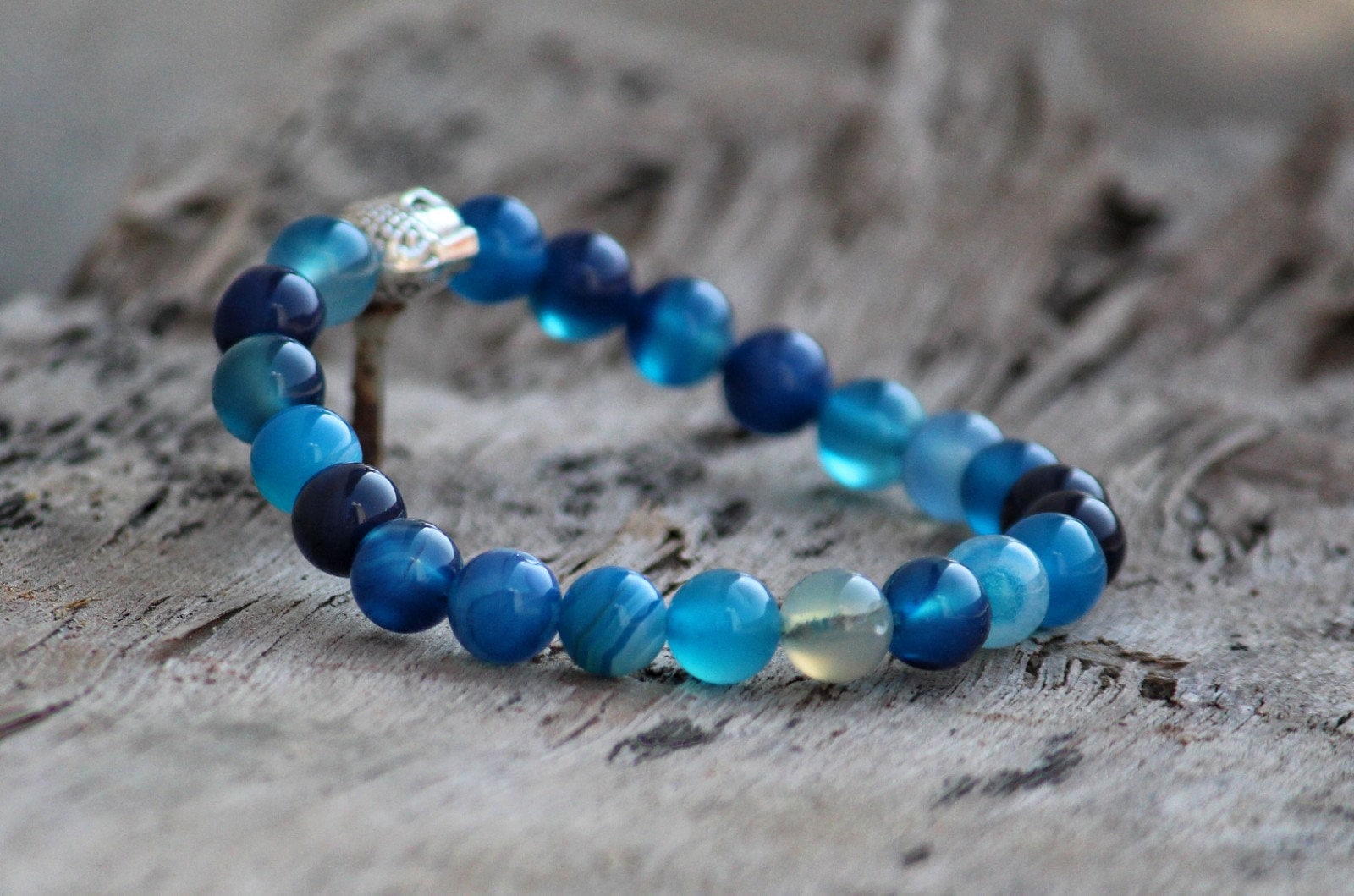 Natural Blue Onyx Bracelet AAA Quality 8mmsize Available - Etsy