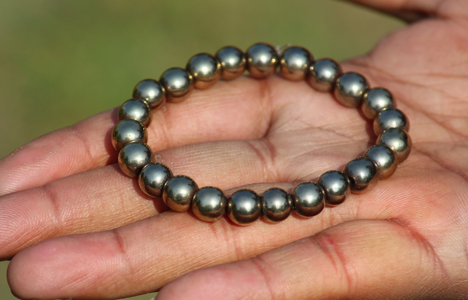 Hematite Bracelet6mm Genuine Hematite Bracelet Golden - Etsy