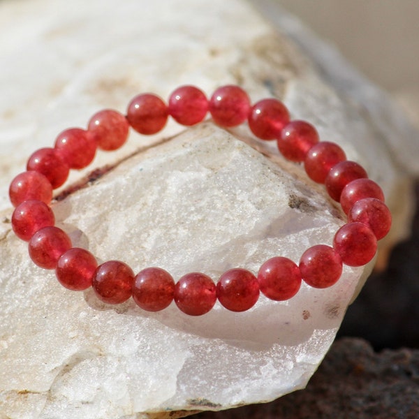 Red Stone Bracelet - Etsy