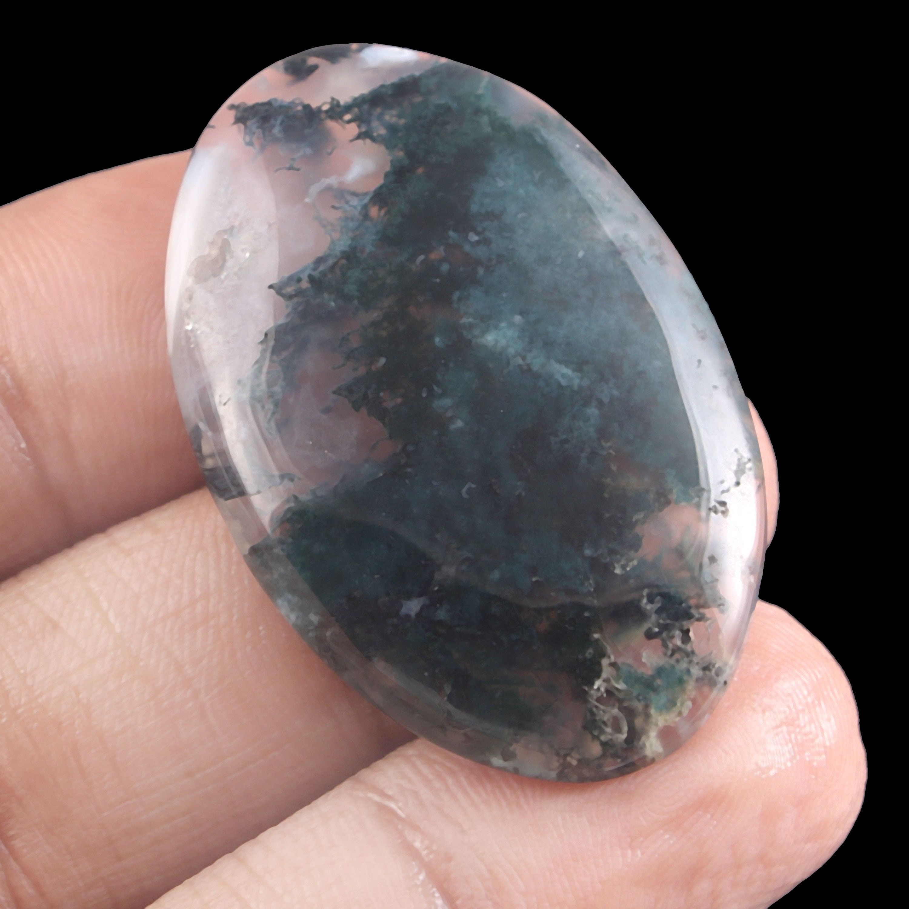 Green Moss Agate Worry Stone Gemstone for Healing Calming | Etsy