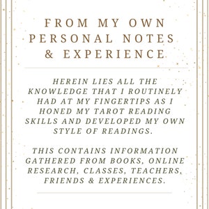 My Tarot Compendium - Quick Reference Sheets for Tarot Readings - Etsy