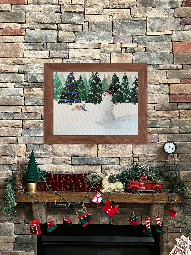 Let It Snow Art Print Oil Painting Christmas Print - Etsy