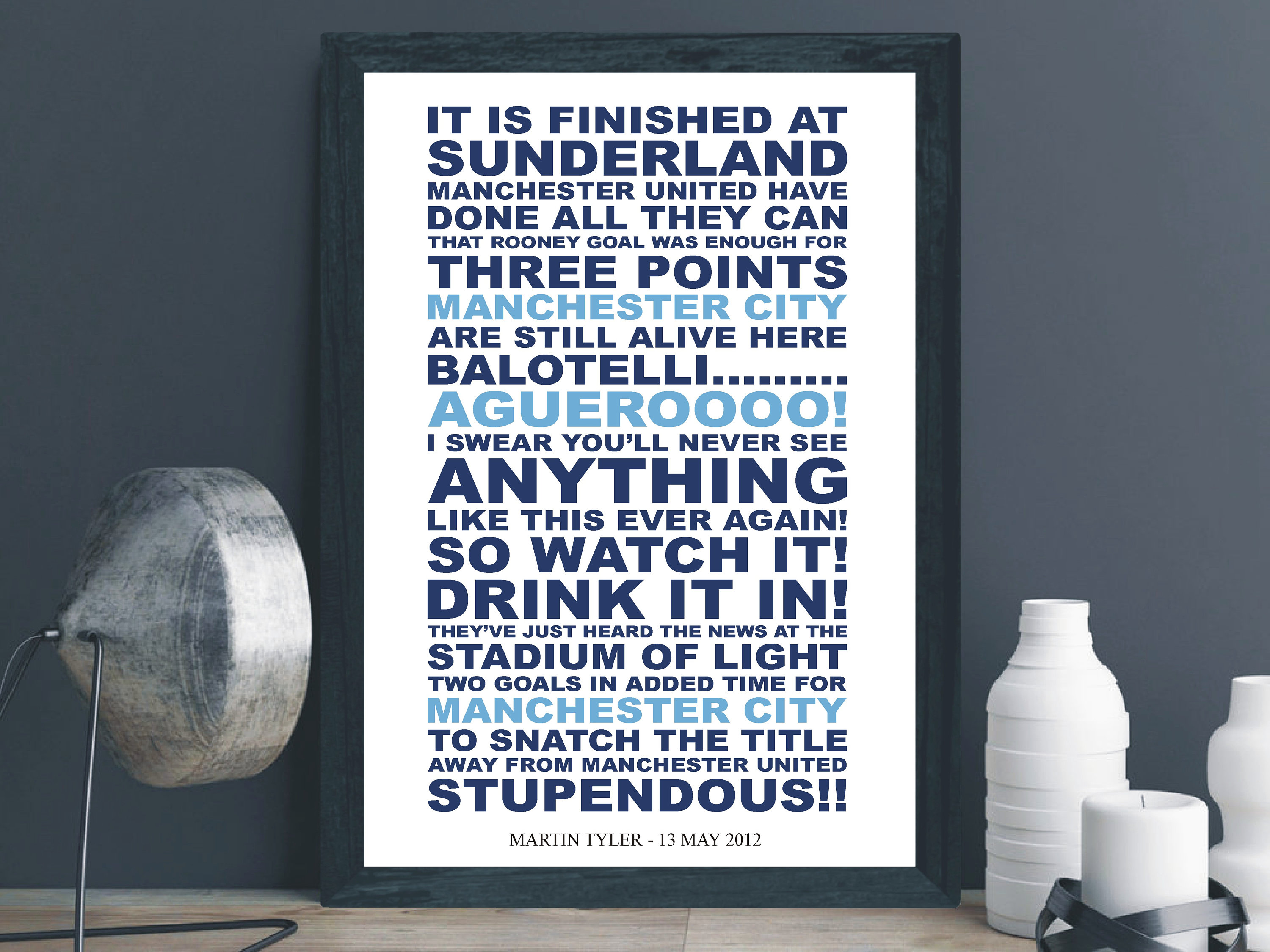 AGUEROOOO Manchester City Wall Art Quote Print Martin - Etsy UK