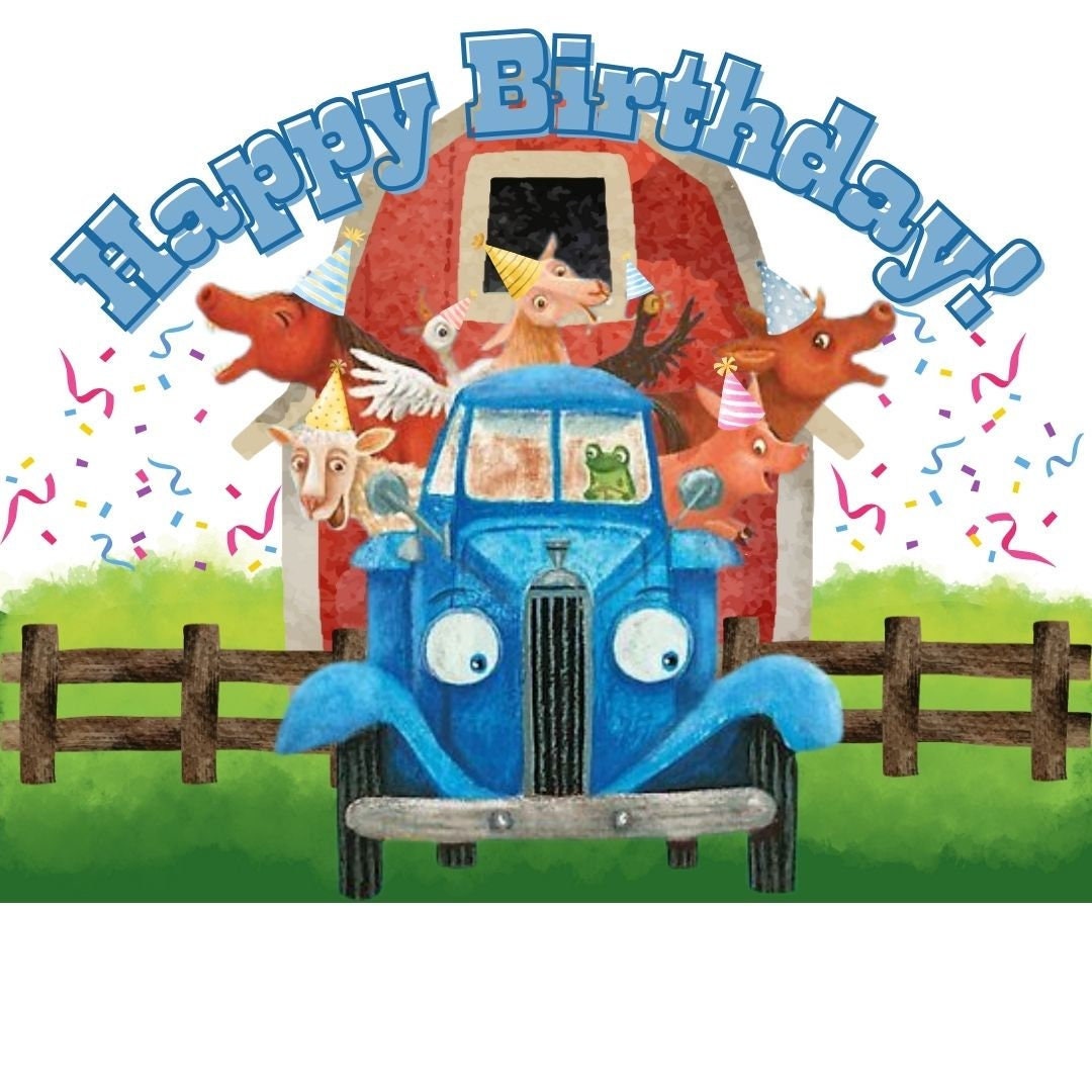 Little Blue Truck Birthday Cake Cupcake Toppers Beep Beep Beep Said ...