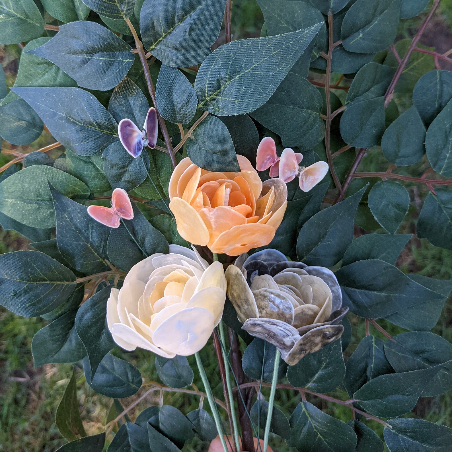 Flores de concha hechas a mano - Etsy España