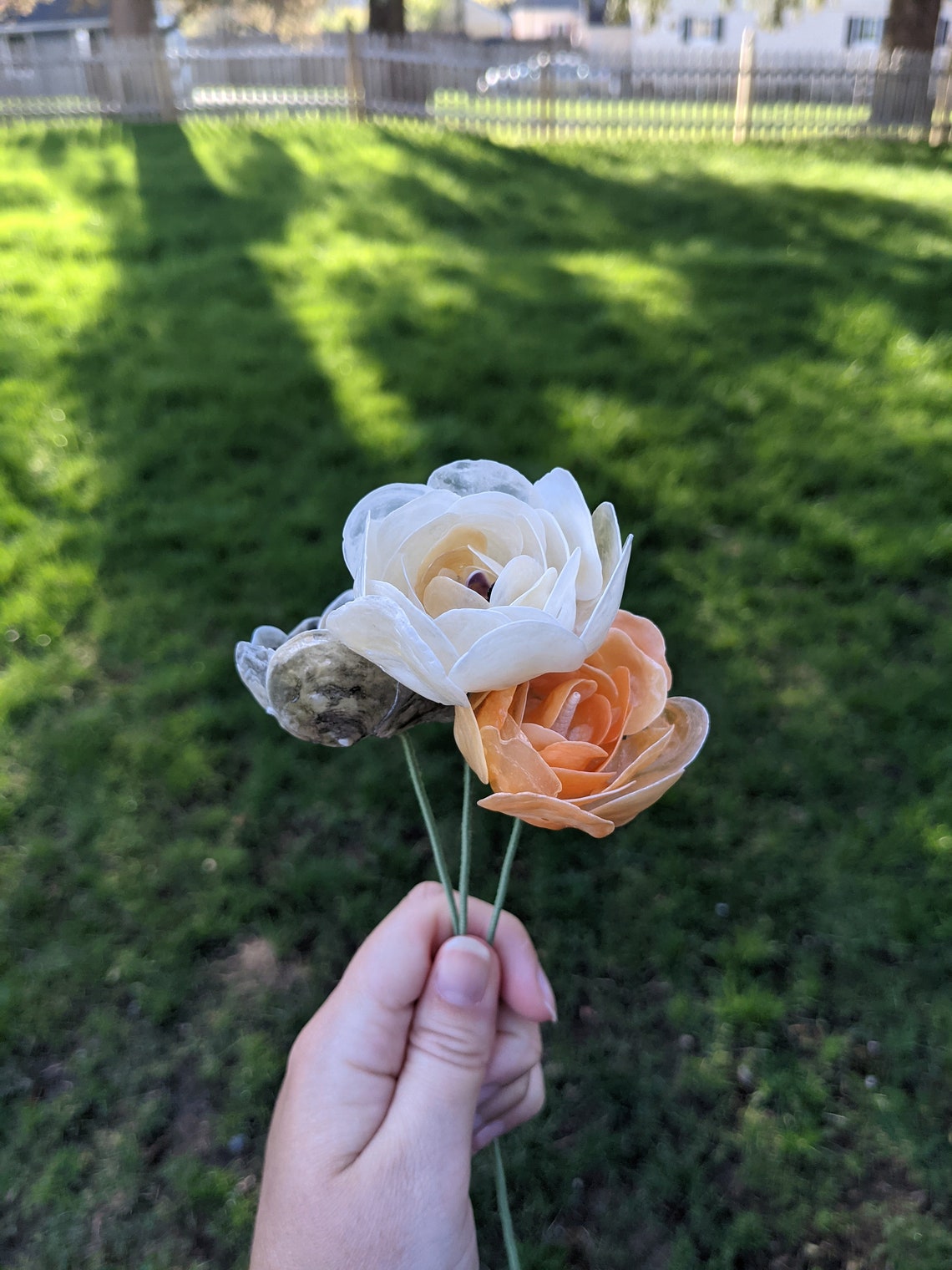 Hand Made Shell Flowers - Etsy